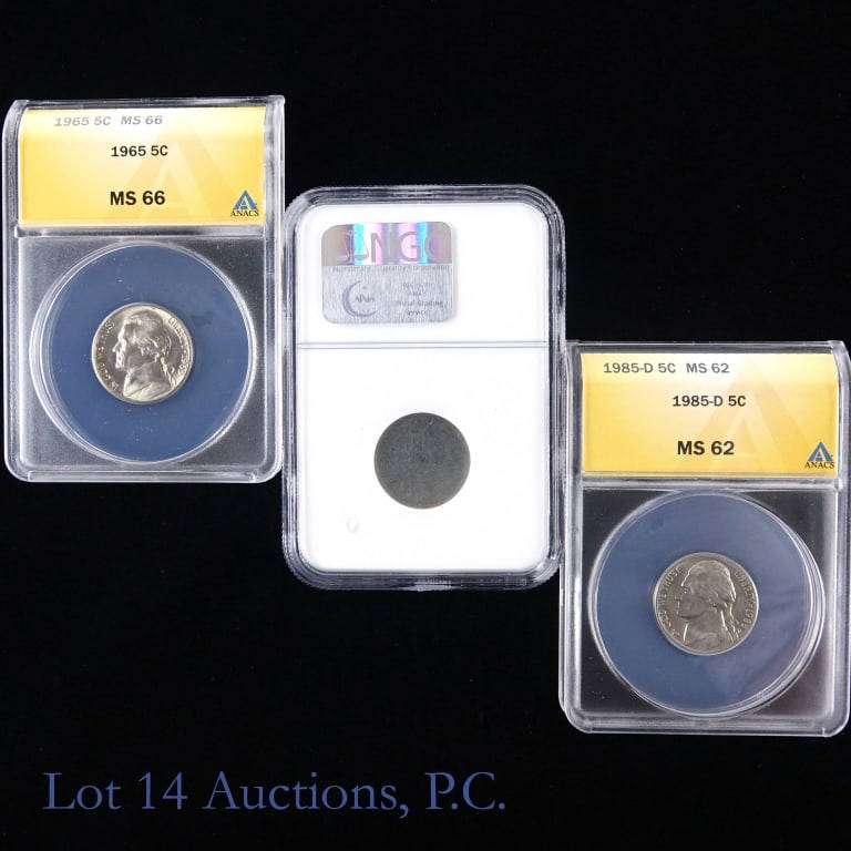 Anacs & Ngc Graded Jefferson Nickels (3) Auction