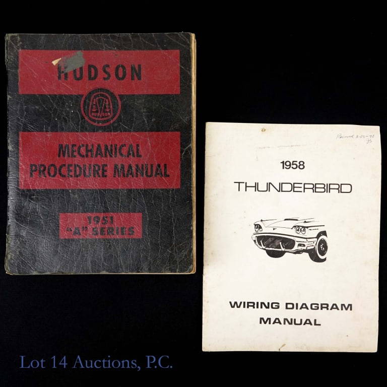 1951 Hudson, 1958 Thunderbird Manuals (2) Auction