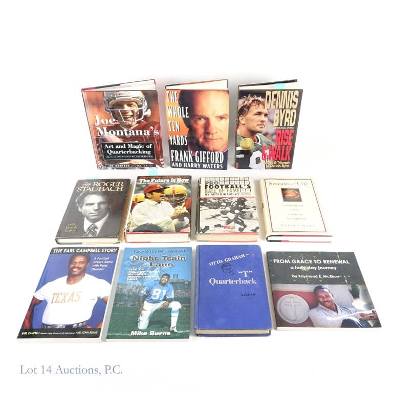 Nfl Football Books - Signed (3) & Not (8) Auction