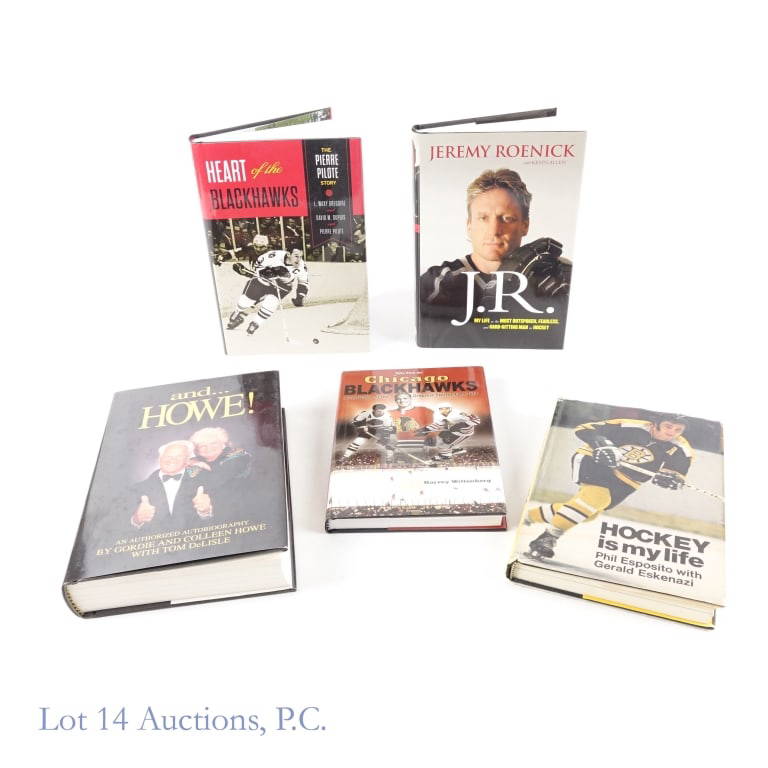 5 Signed Hockey Books - Howe, Esposito, Roenick ++ Auction