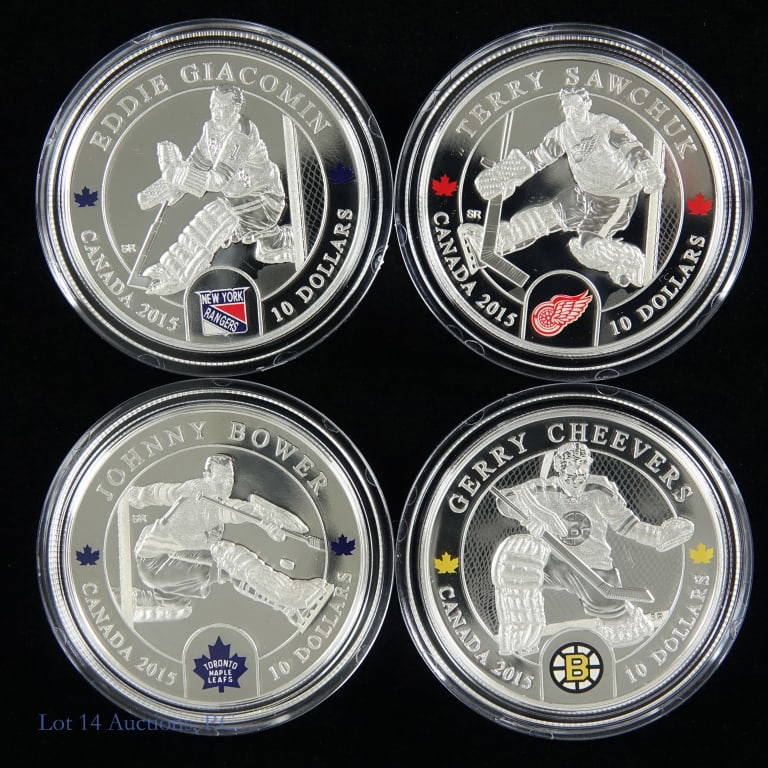 Rcm 2015 $10 Silver Nhl Original Six Goalies (4) Auction Rcm 2015 $10 Silver Nhl Original Six Goalies (4) Auction