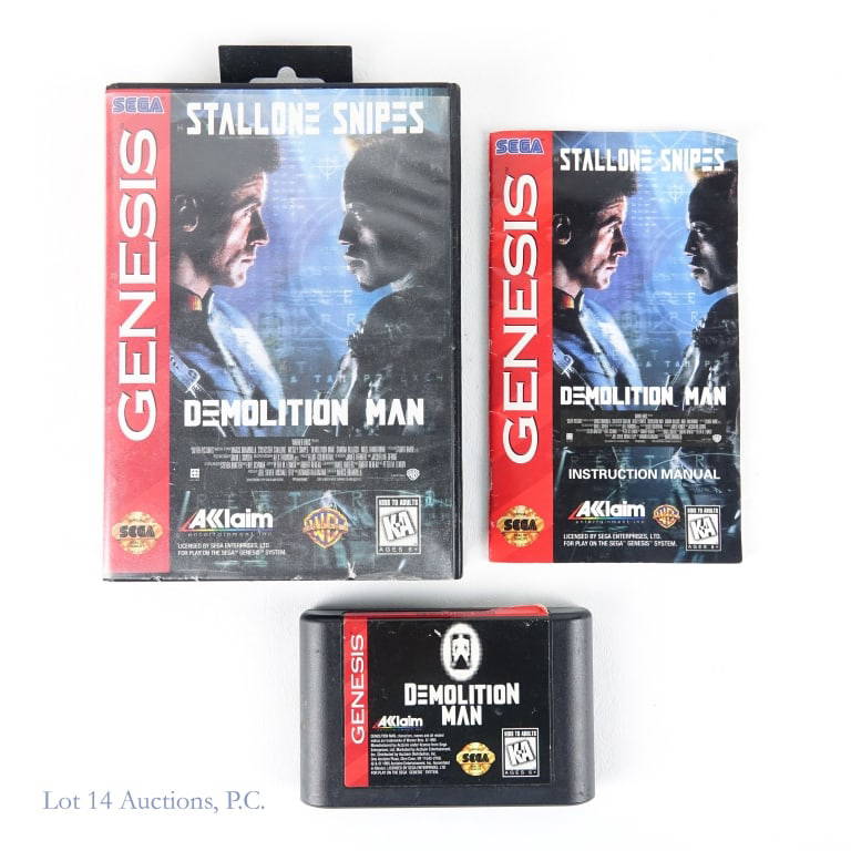 Sega Genesis Demolition Man Video Game (near Cib) Auction