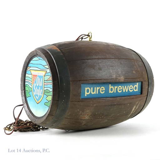 Old Style Rotating Light Up Barrel Sign