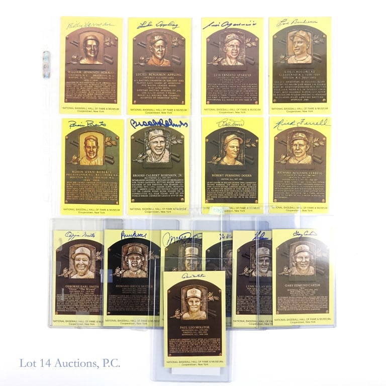 Signed Mlb Baseball Hall Of Fame Postcards (22) Auction