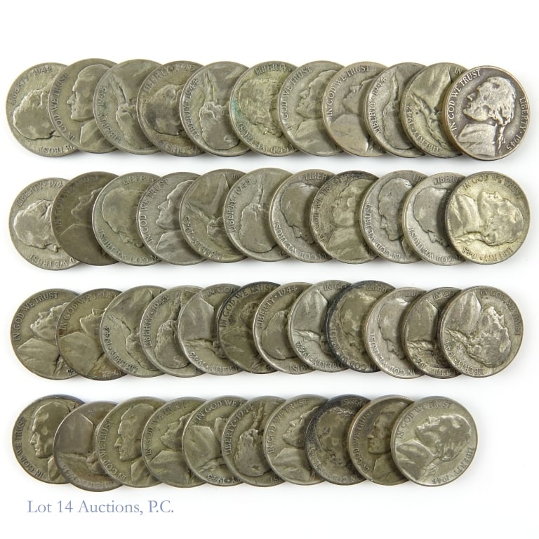 1942-1945 Usa Silver Jefferson Ww2 Nickels (44) - Jun 19, 2025 | Lot 14 ...