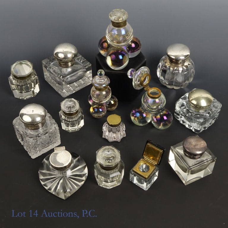 Glass Inkwells (14) Auction