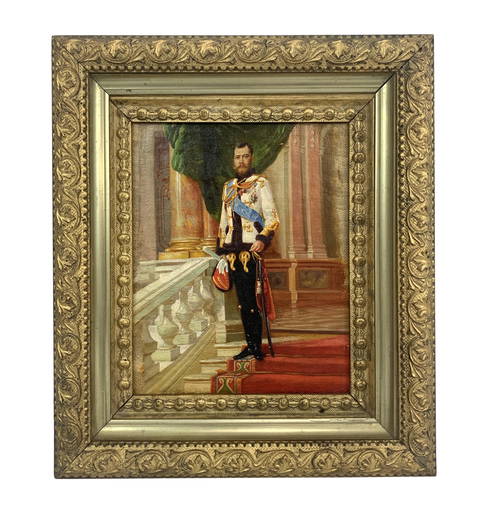 Antique Russian St. Nicholas Ii Portrait Painting