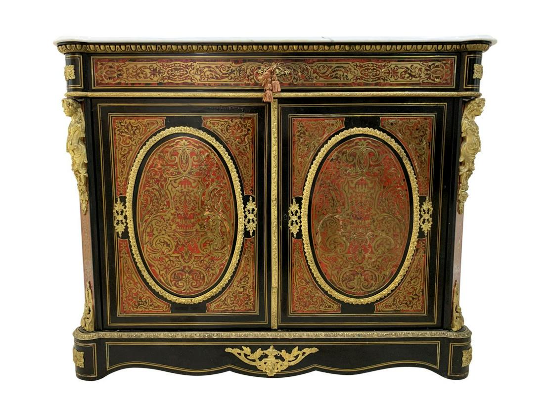 Antique French Empire Marble Bronze Boule Cabinet - Mar 03, 2020 ...