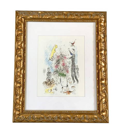 Marc Chagall Lithograph In Colors On Paper