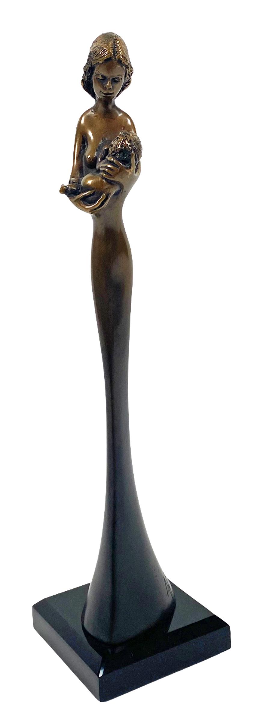 Angelo Basso Mother & Child Bronze Sculpture