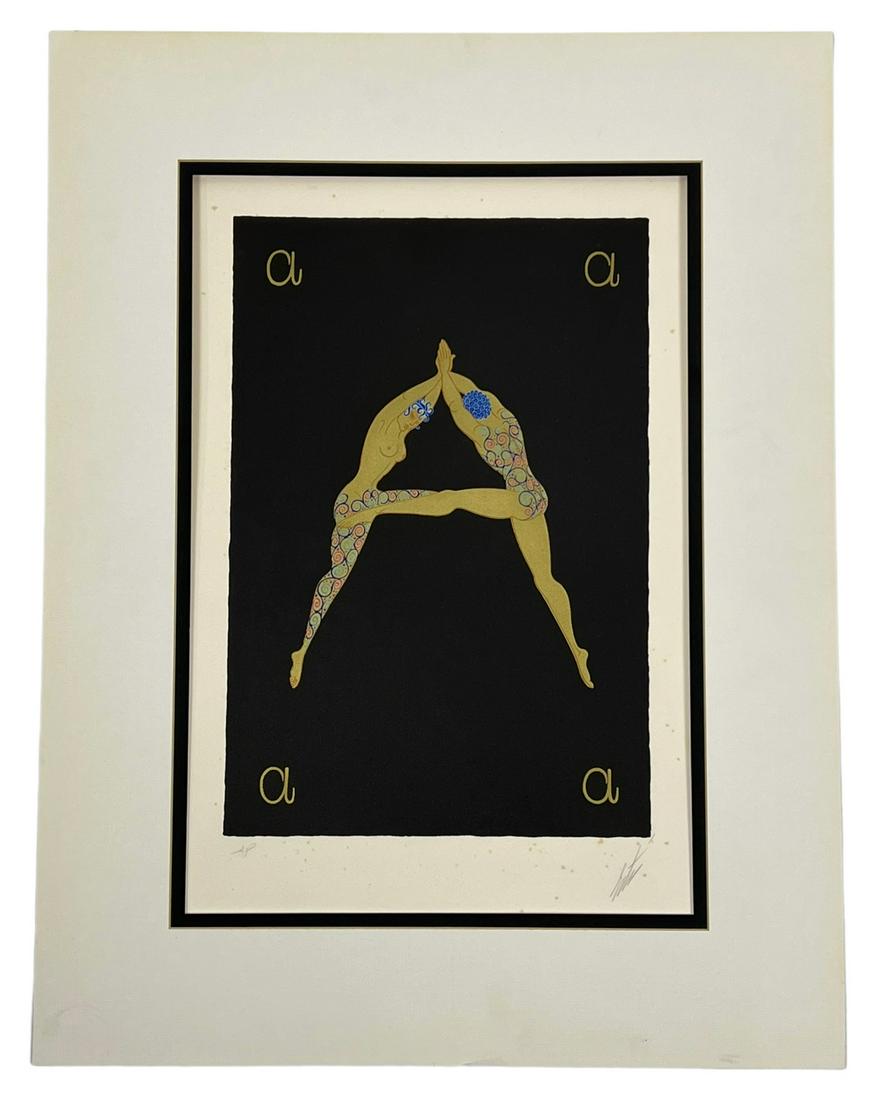 Erte "letter A" Alphabet Series Color Serigraph