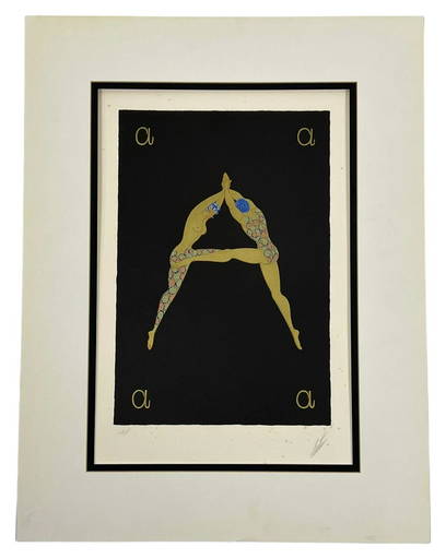 Erte "letter A" Alphabet Series Color Serigraph