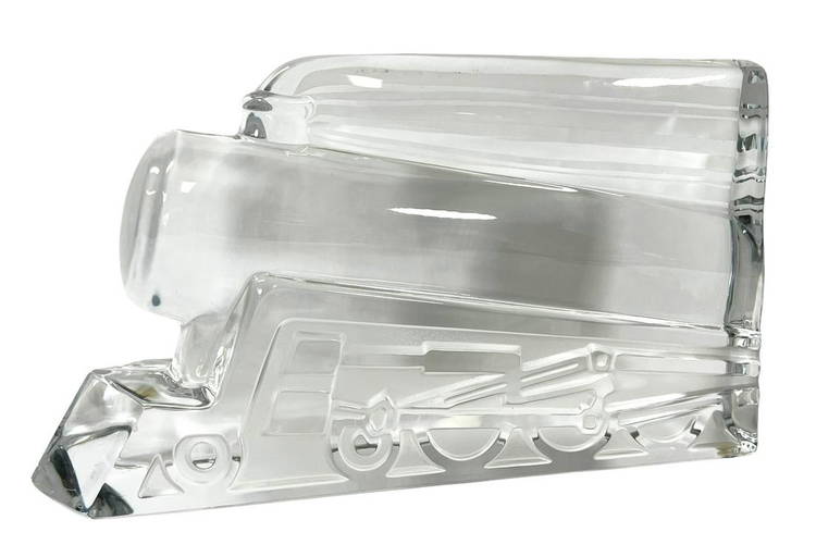 Daum French Crystal Train Sculpture