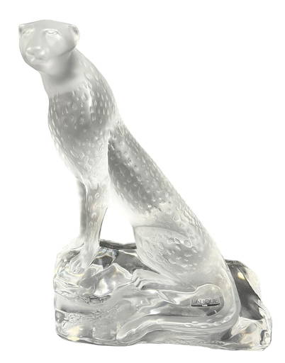 Lalique Tancrede Cheetah French Crystal Figure