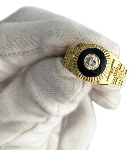 Hamilton 18k Gold Rolex Style Diamond Ring