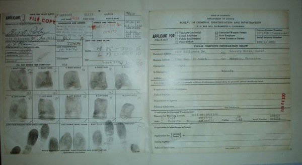 Elvis Presley Fingerprints The Only Ones!!