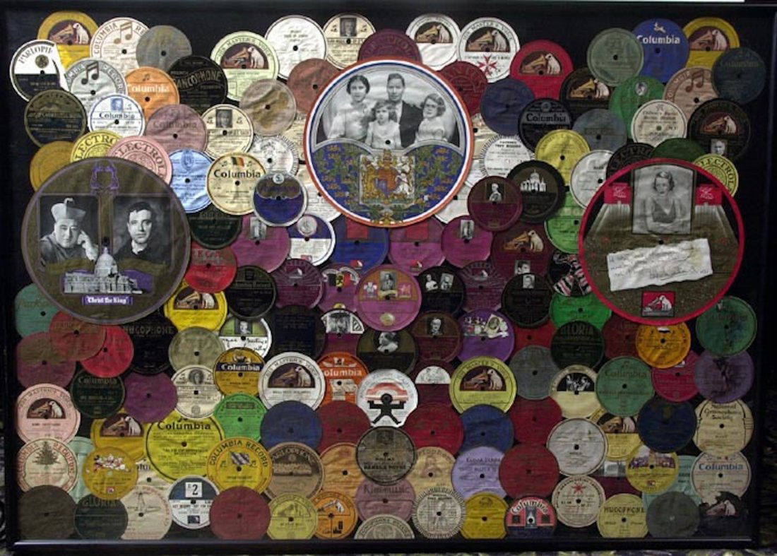 Vintage Record Labels Display