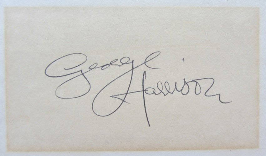 George Harrison Autograph - Dec 04, 2013 | THE FAME BUREAU LIMITED in ...