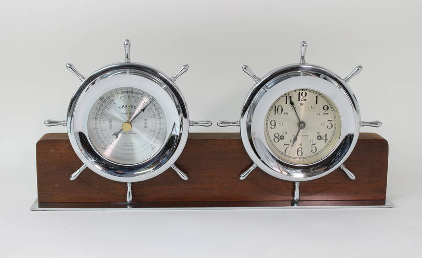 Seth Thomas Bell Clock And Barometer, 20th Century