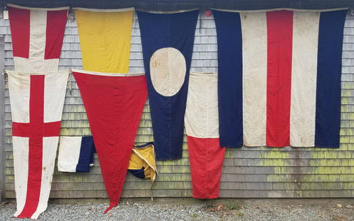 Group Of 8 World War 2 U.s. Navy Nautical Signal Flags