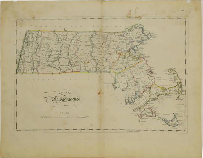 Antique Map "the State Of Massachusetts"