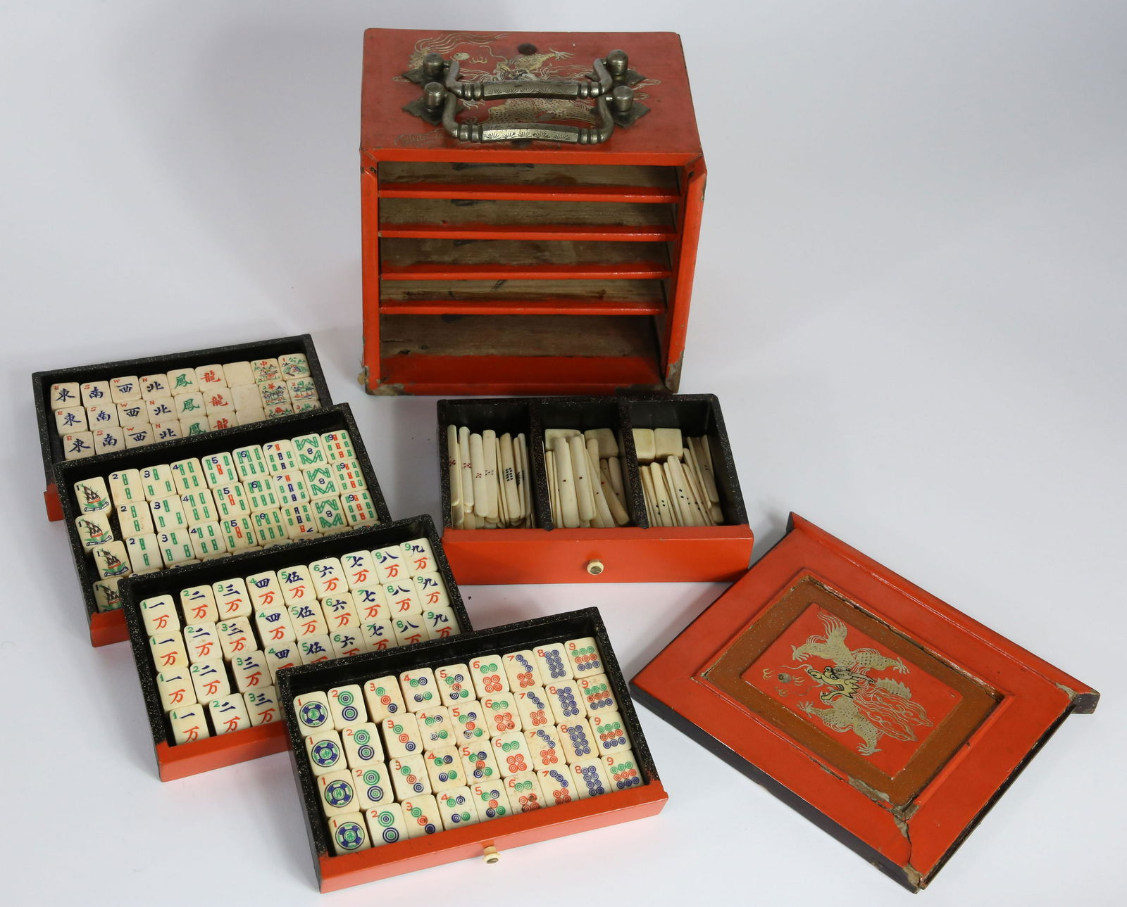 Vintage Boxed Mah Jong Set