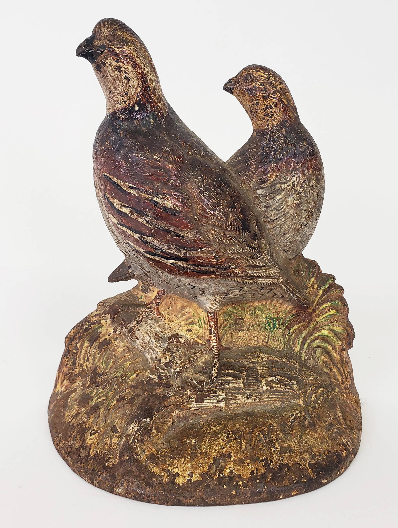 Fred Everett Figural Cast Iron Quail Bird Doorstop Auction