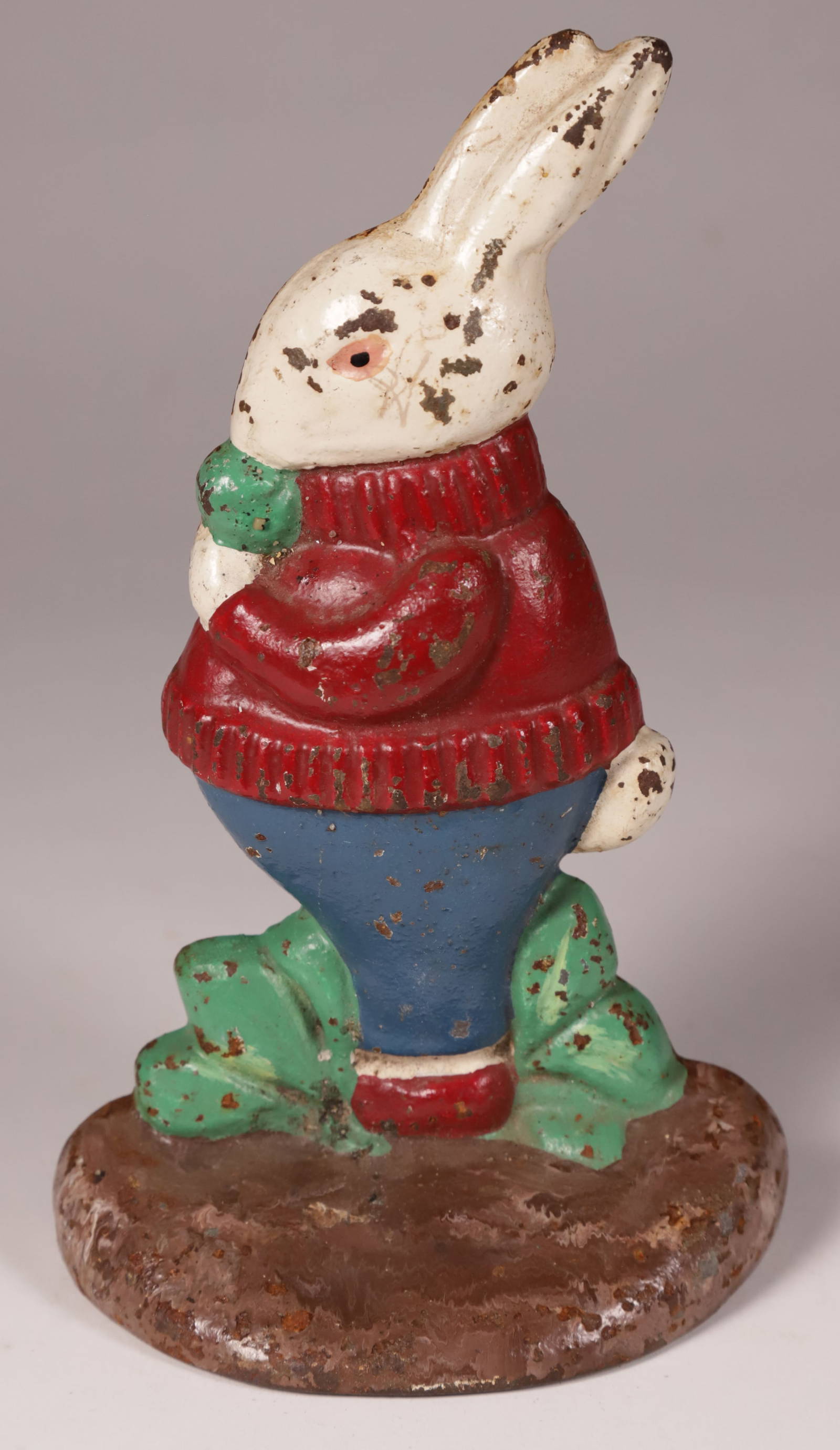 Painted Cast Iron Standing Rabbit Doorstop Auction
