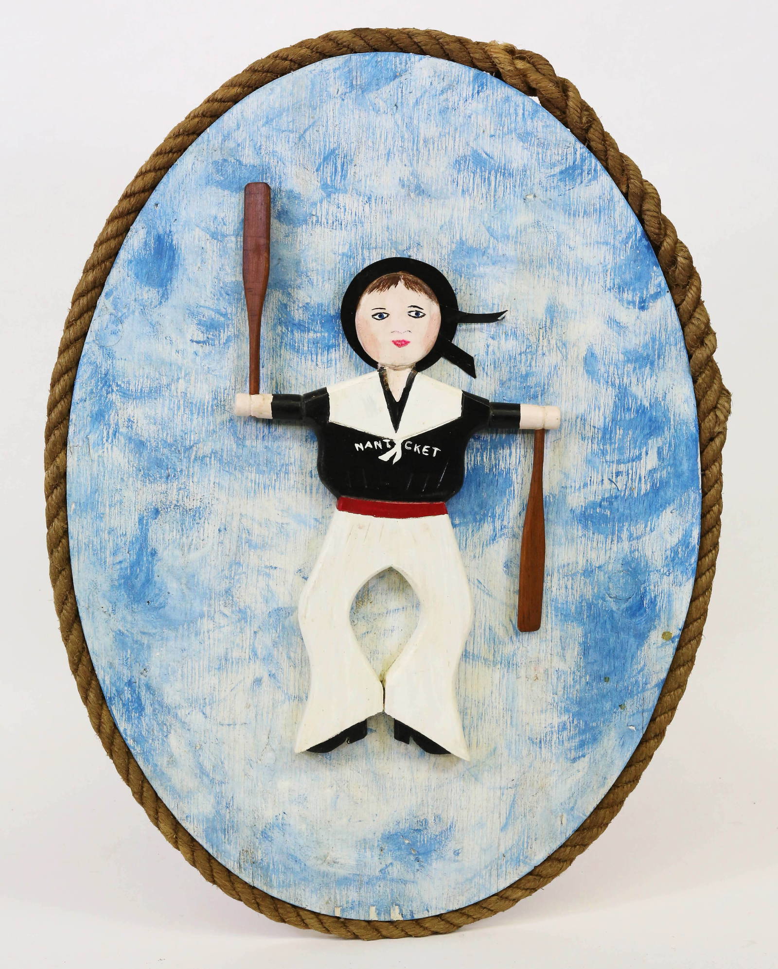 Helen And Albert Ottison Nantucket Sailor Boy Whirligig Oval Plaque Auction