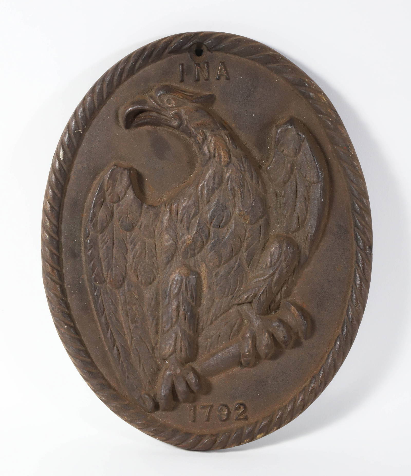 Vintage Wilton Cast Iron Ina Fire Insurance Mark Eagle Plaque Auction