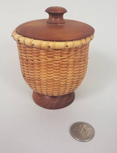 Vintage Nancy Brugh Covered Nantucket Basket, Circa 1998