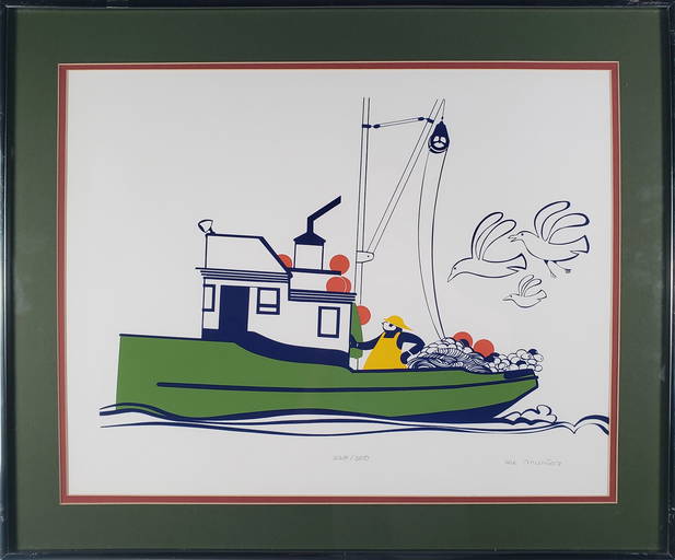 Rie Muñoz Limited Edition Serigraph Silk Screen, “seiner"