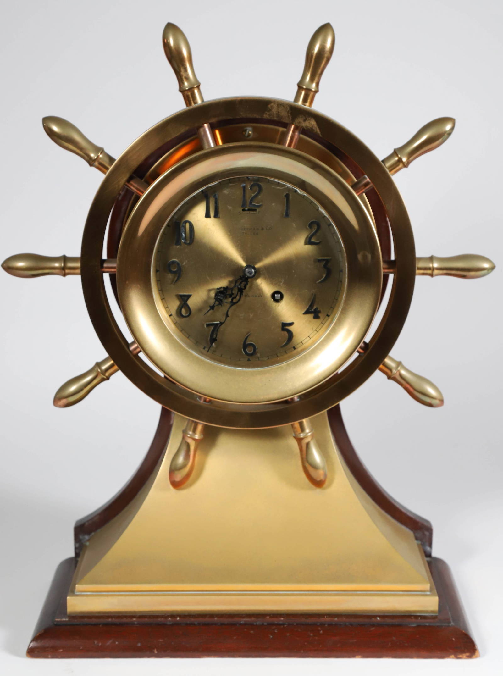 Vintage Chelsea Brass Ship's Bell Clock, Retailed By J. J. Freeman & Co ...