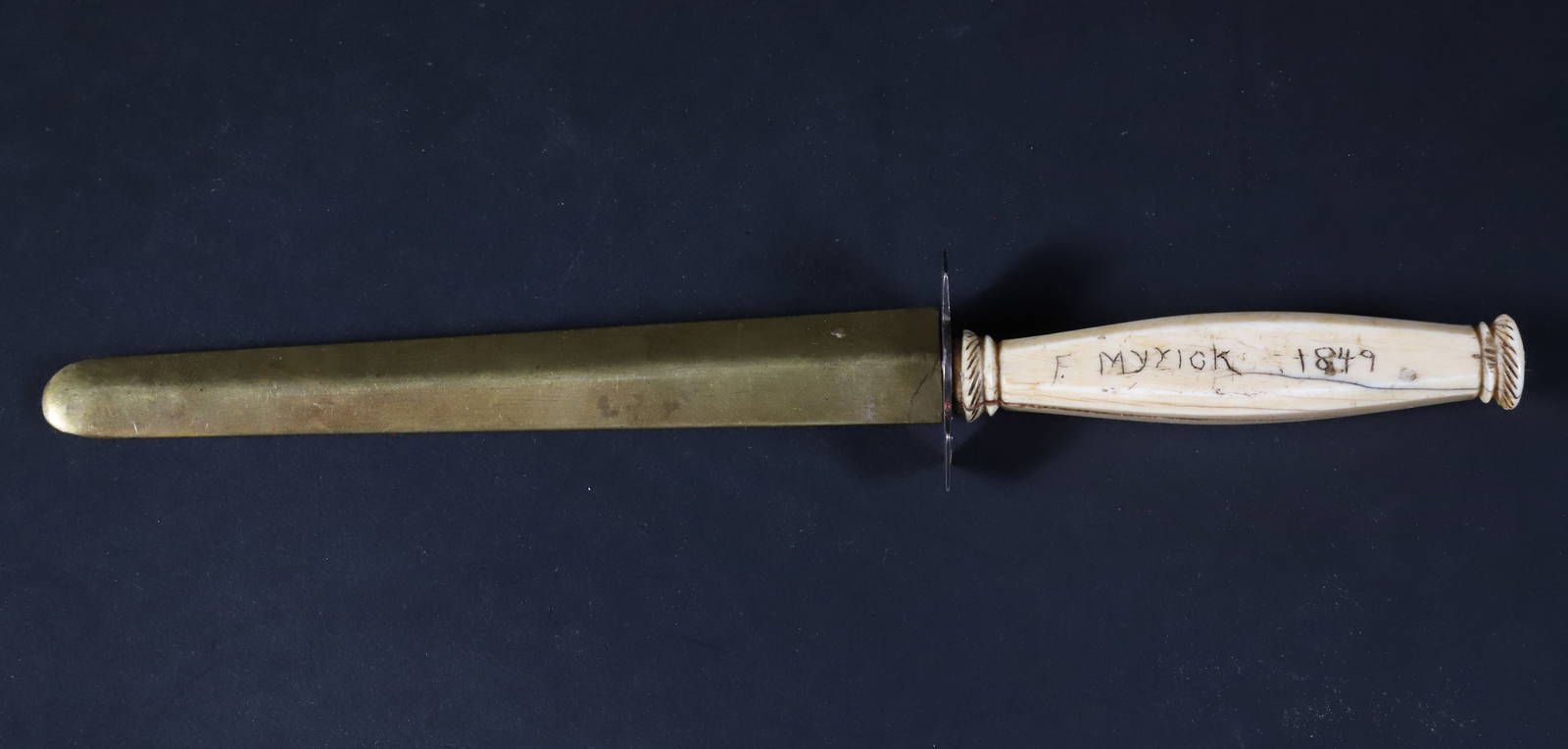 Scrimshawed Antique Bone Handled Boot Knife Auction