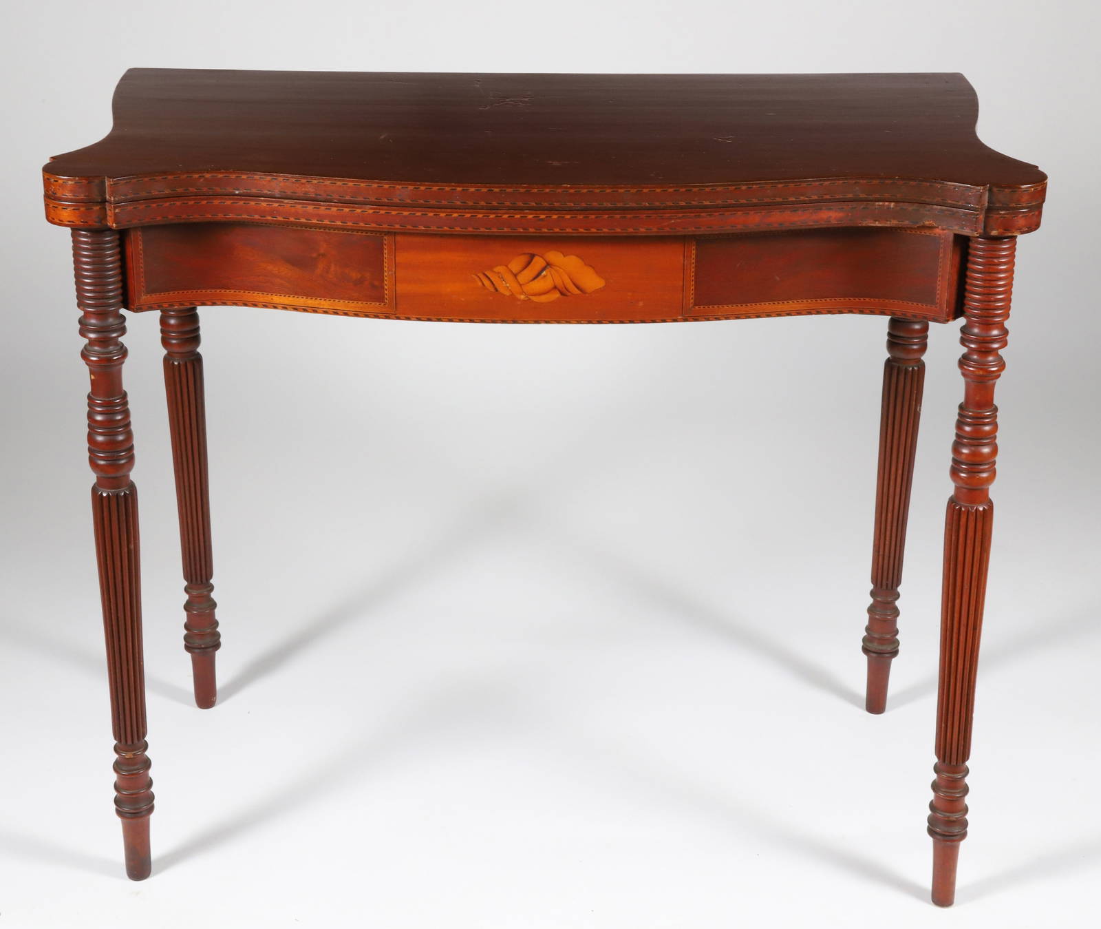 American Inlaid Mahogany Federal Style Card Table, Circa 1900 Auction