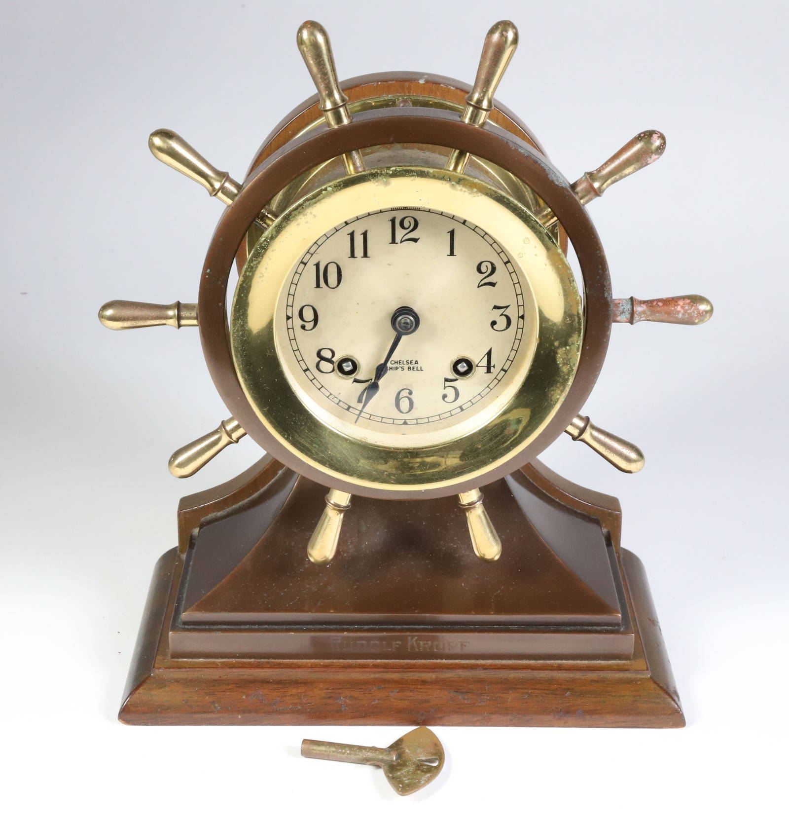 Vintage Chelsea Brass Ship's Wheel Clock Auction