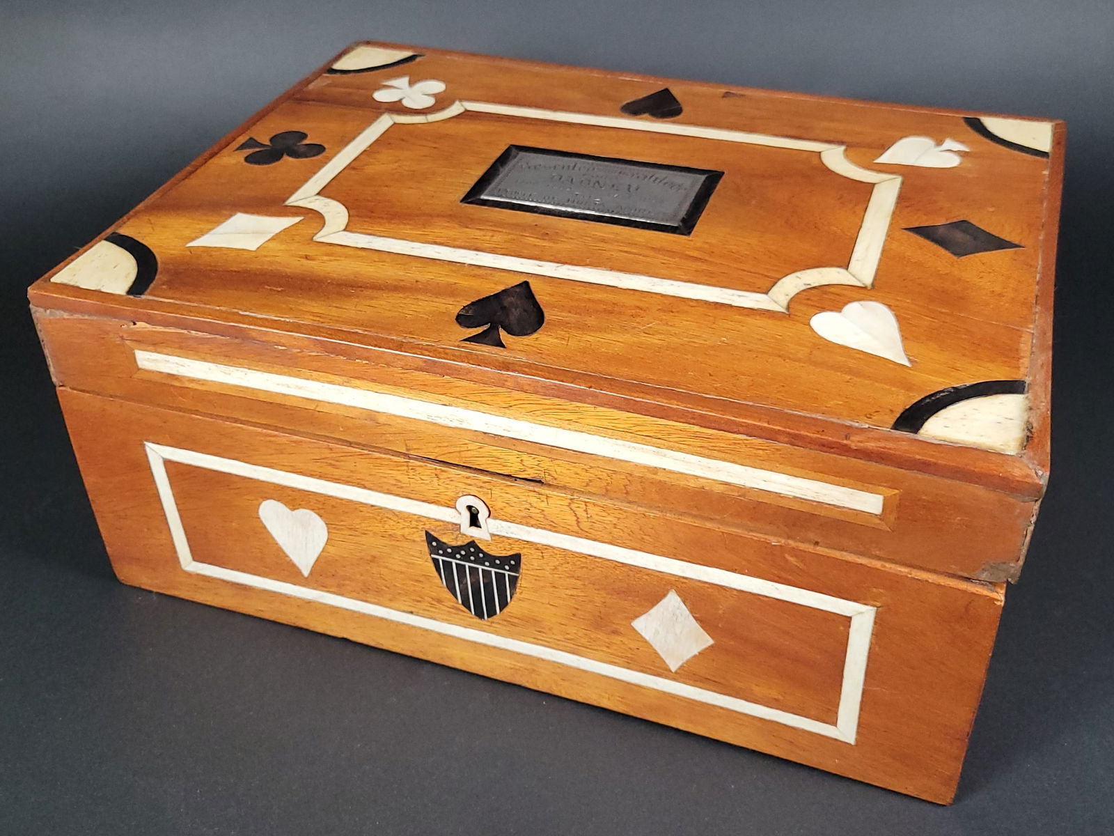 Important 19th C. Sailor Made Inlaid Presentation Box Auction