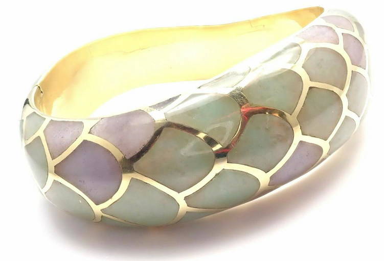 Angela Cummings 18k Gold Purple Green Jade Snakeskin