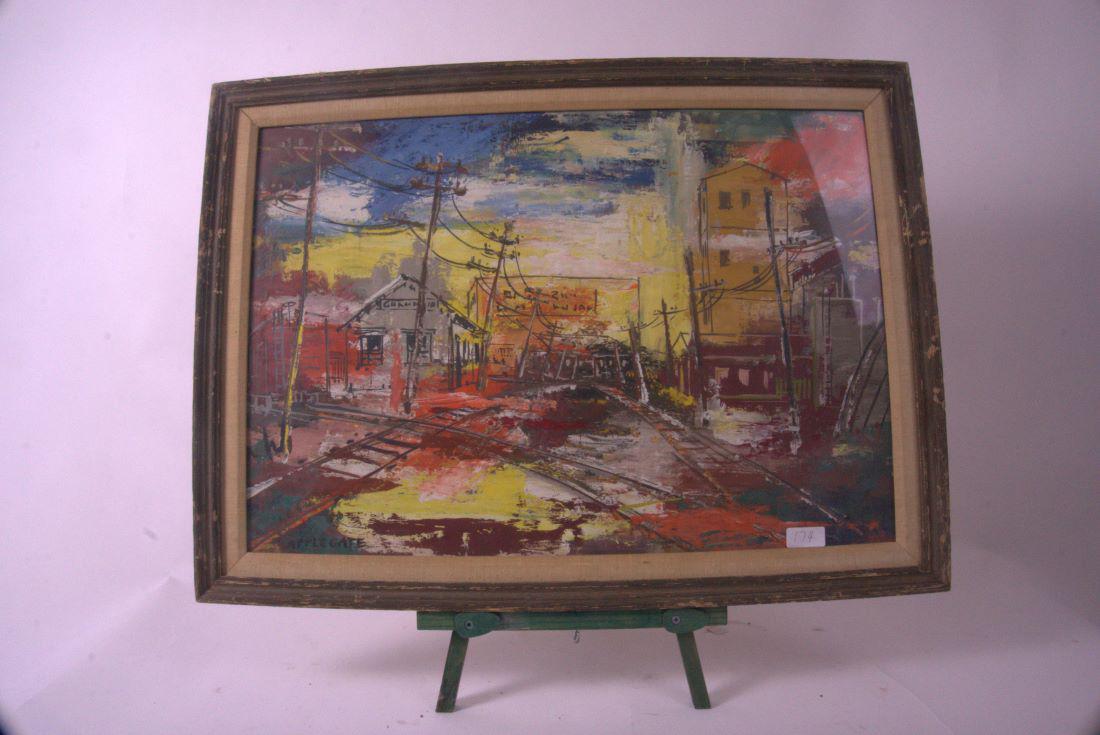 Applegate Mid Century Modern Watercolor Painting Signed By Artist