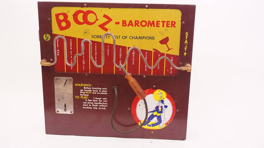 1950's Coin Operated Booz Barometer Sobriety Bar Machine Game