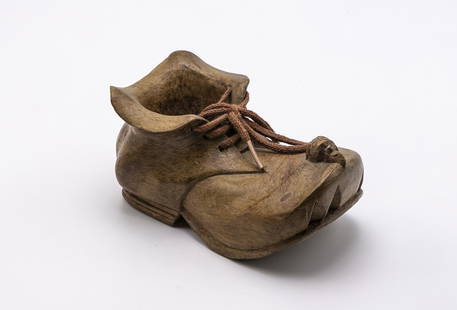 Robert "mouseman" Thomas Carved Wood Boot Sculpture