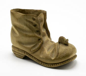 Robert "mouseman" Thomas Carved Wood Boot Sculpture