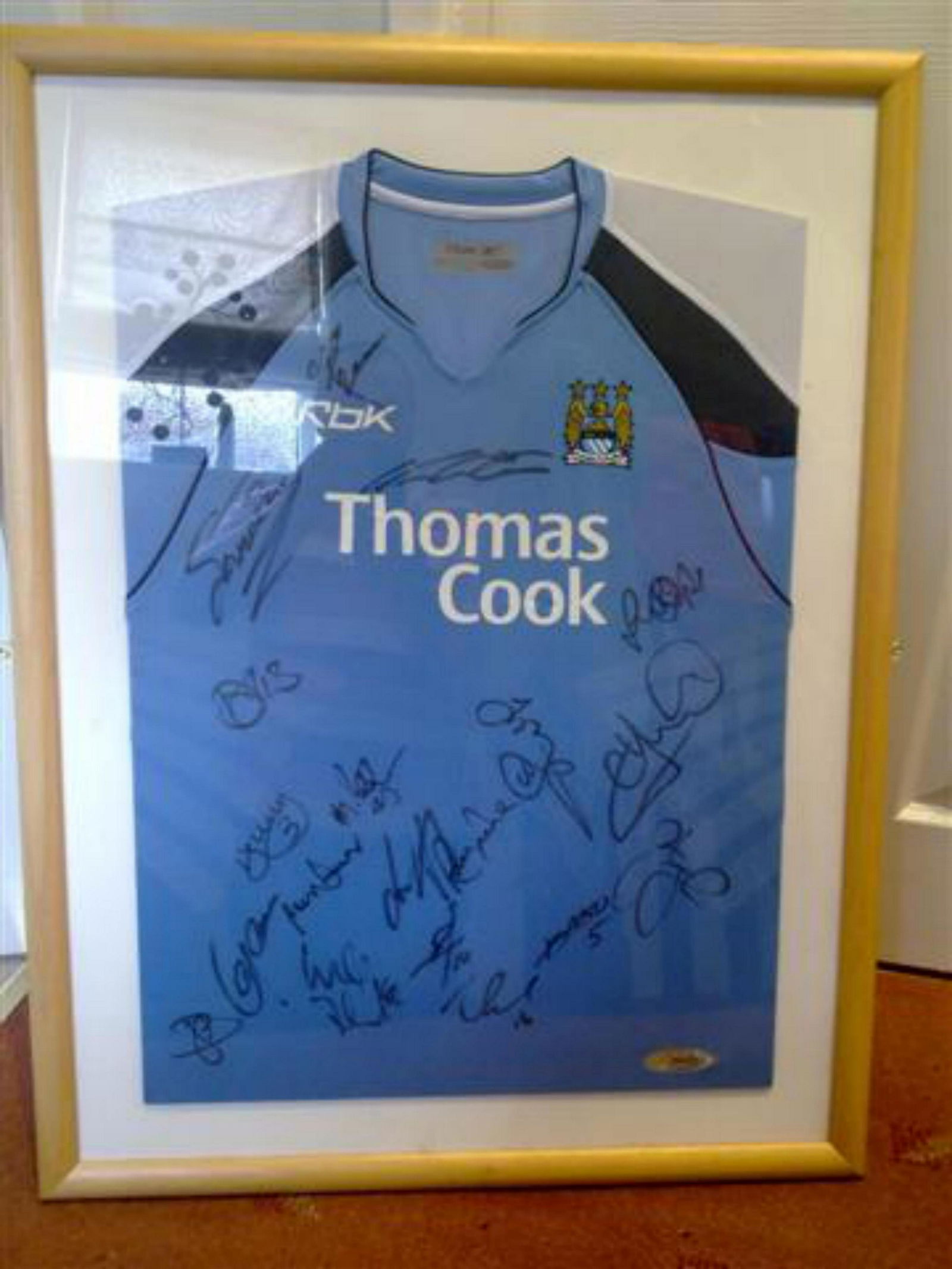 Signed And Framed Manchester City Thomas Cook