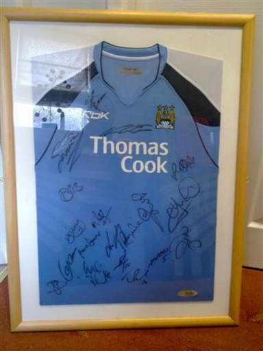 Signed And Framed Manchester City Thomas Cook