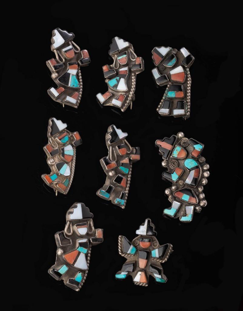 Seven Sterling Silver Zuni Rainbow Dancer Pins. - Mar 08, 2020 | Casco ...