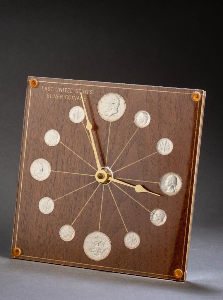 "last United States Silver Coinage" 1964 Coin Clock.