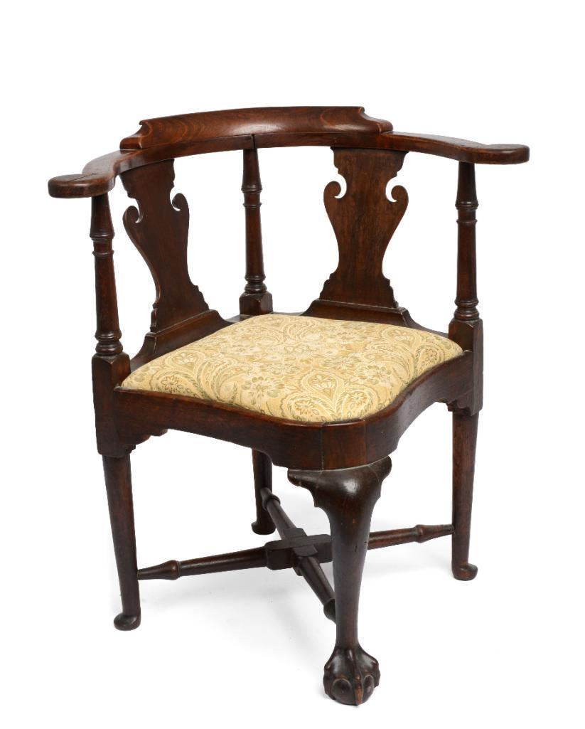 Massachusetts Mahogany Corner Chair.