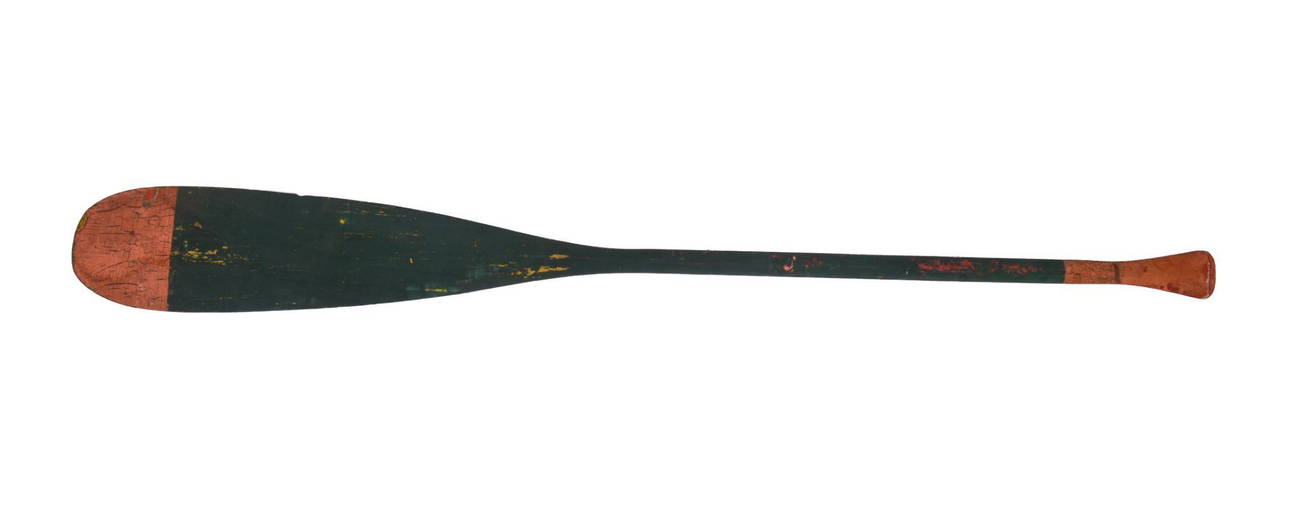 Antique Painted Canoe Paddle.