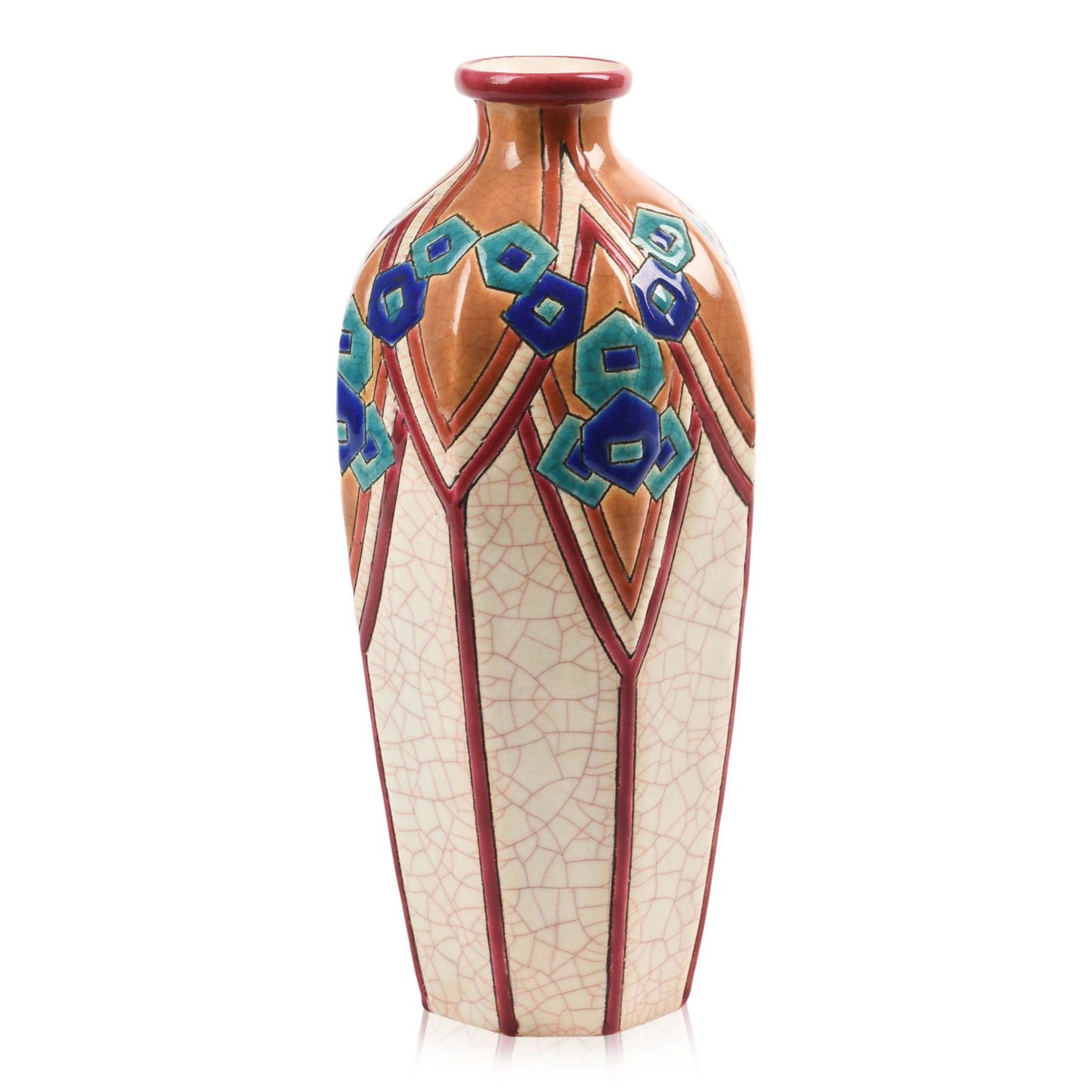 Longwy Art Deco Pottery Vase