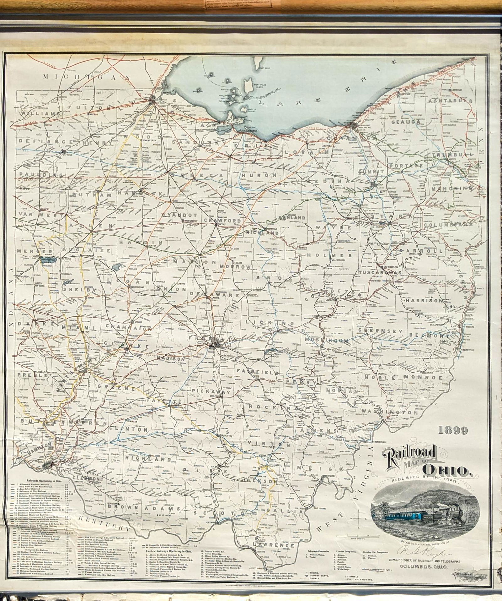 1899 Railroads Of Ohio Rollup Map